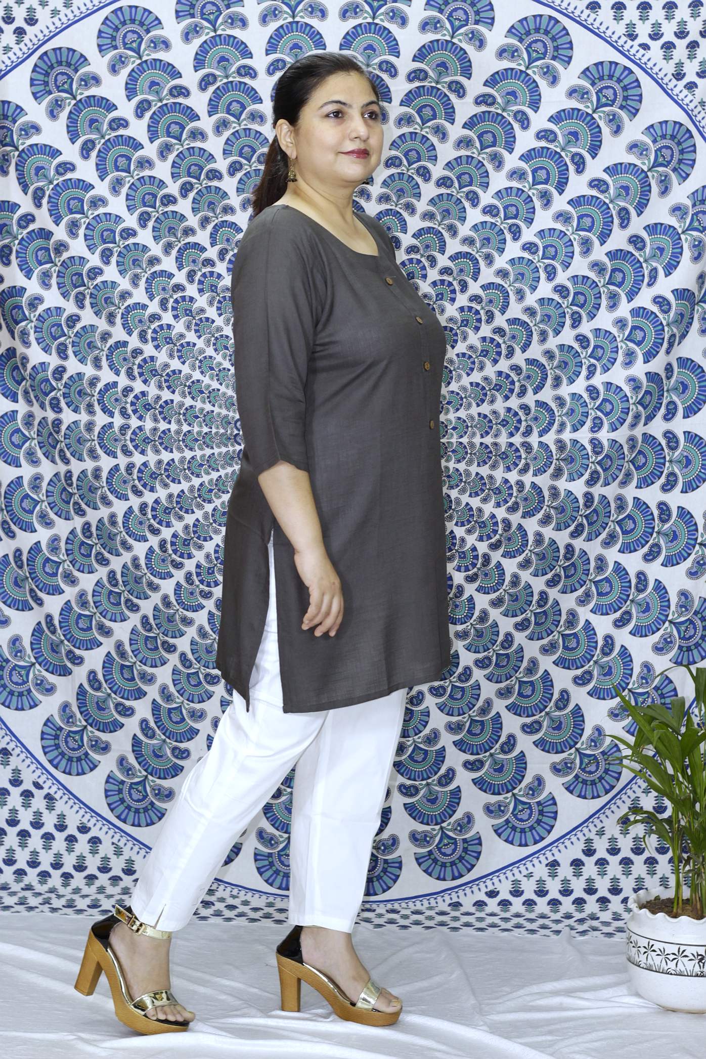 Shop Now Grey Plus Size Tunics Top - ADIRICHA