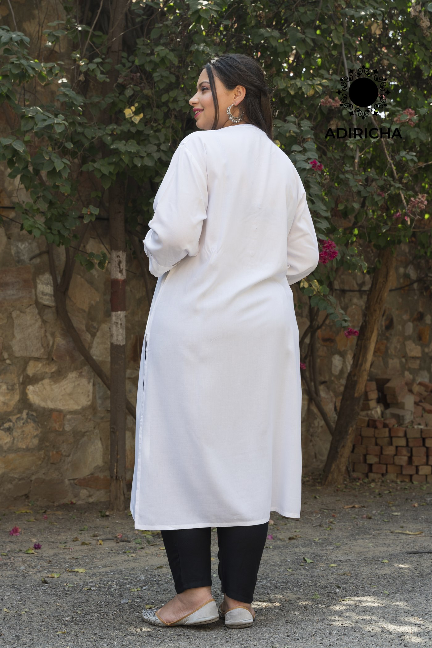 Shop Now White Plus Size Kurta - ADIRICHA