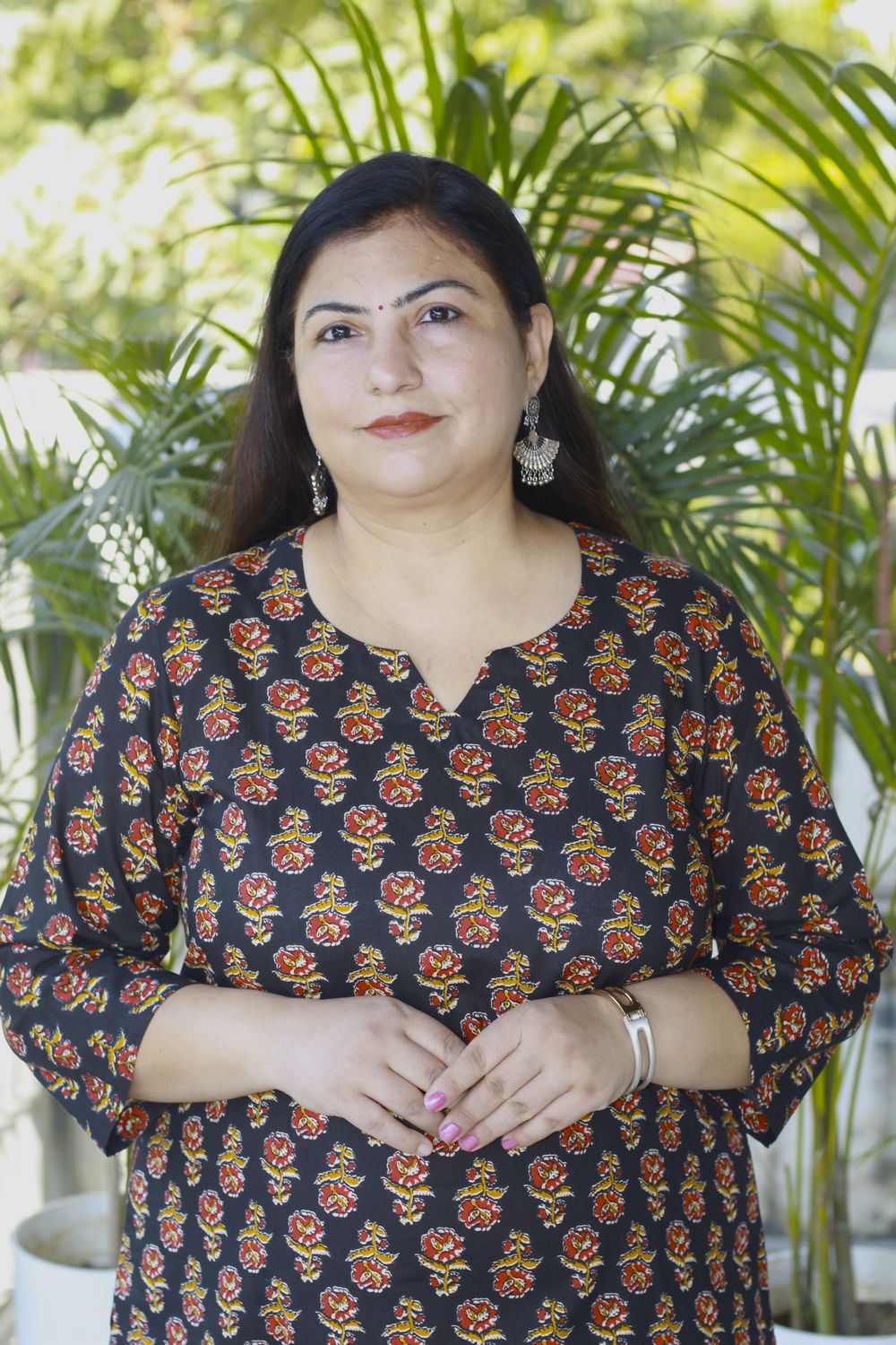 Shop Now Plus Size Black Sanganeri Butta Kurta - ADIRICHA